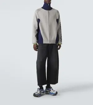Balenciaga Cotton-blend Zip-up Cardigan - Grey