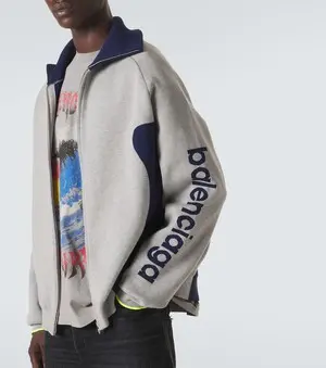 Balenciaga Cotton-blend Zip-up Cardigan - Grey