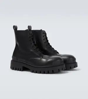 Balenciaga Leather Combat Boots