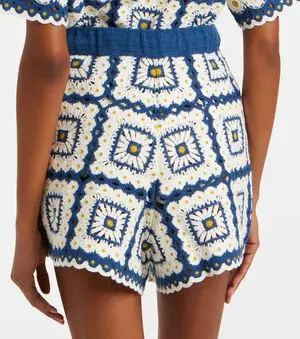 ALEMAIS Dolly Crochet Cotton Shorts - White