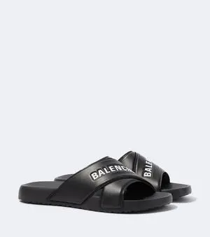 Balenciaga Sporty Pool Slides - Black