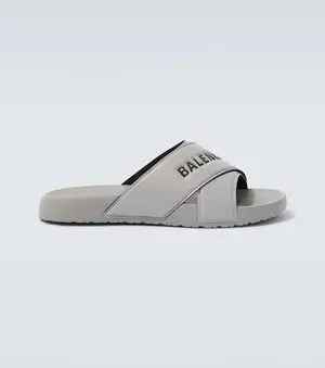 Balenciaga Sporty Pool Slides - Grey