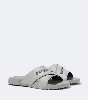Balenciaga Sporty Pool Slides - Grey