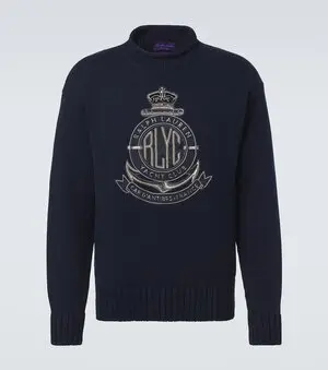 Ralph Lauren Purple Label Embroidered Cotton Sweater