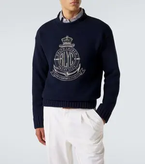 Ralph Lauren Purple Label Embroidered Cotton Sweater