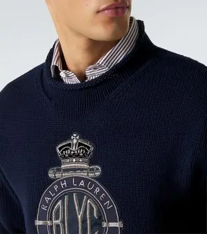 Ralph Lauren Purple Label Embroidered Cotton Sweater
