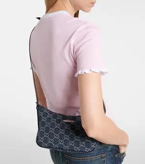 Gucci Lady Lunetta Gg Small Shoulder Bag - Blue