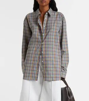 TOTEME Plaid Cotton Poplin Shirt
