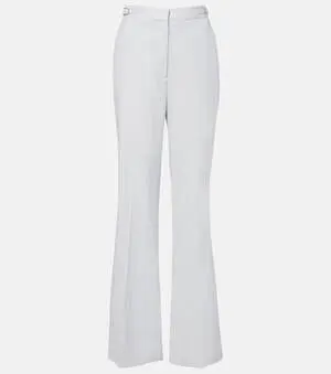 Gabriela Hearst Vesta Wool And Silk Flared Pants - Blue