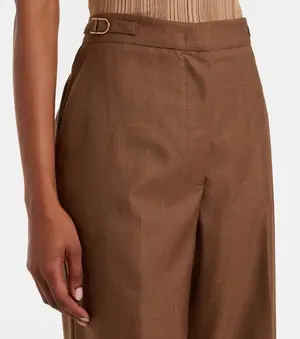 Gabriela Hearst Vesta Wool And Silk Flared Pants