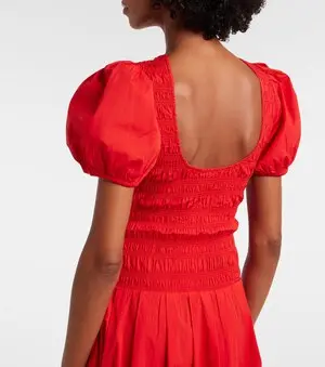 GANNI Cotton-blend Poplin Midi Dress