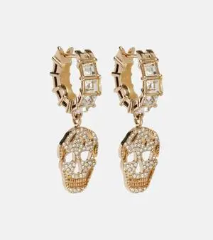 Alexander McQueen Skull Crystal-embellished Drop Earrings - Gold