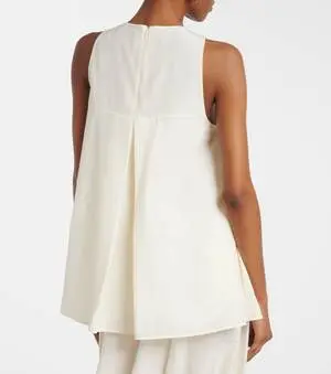 Loulou De Saison Liao Cotton And Silk Top In Ivory