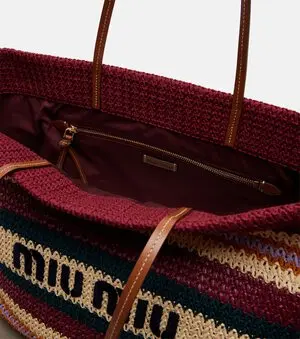 Miu Miu Raffia-effect Tote Bag
