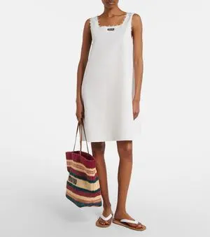 Miu Miu Raffia-effect Tote Bag