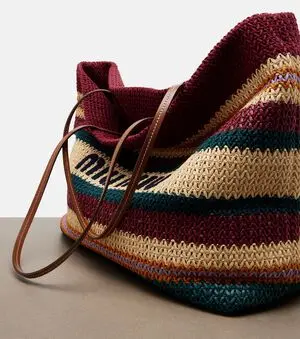 Miu Miu Raffia-effect Tote Bag