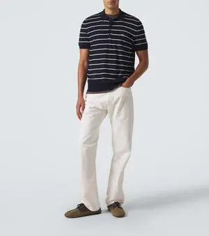 Prada Striped Cotton Polo Shirt