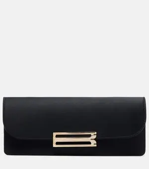 Victoria Beckham Dorian East-west Satin Clutch - Black