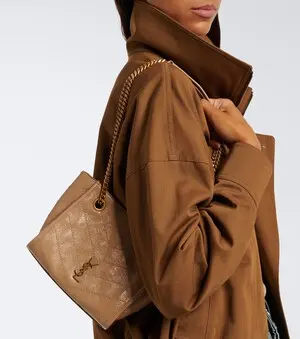 Saint Laurent Niki Mini Leather Shoulder Bag - Beige