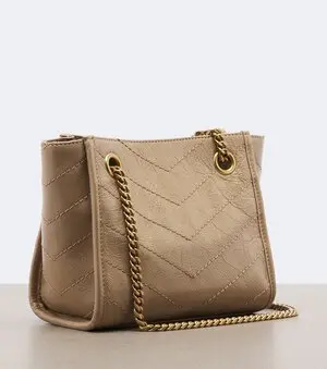 Saint Laurent Niki Mini Leather Shoulder Bag - Beige