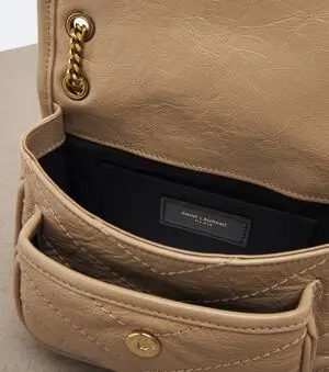 Saint Laurent Niki Mini Leather Shoulder Bag - Beige