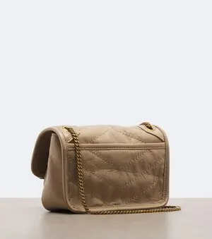 Saint Laurent Niki Mini Leather Shoulder Bag - Beige