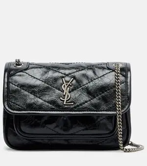 Saint Laurent Niki Mini Leather Shoulder Bag - Black