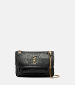 Saint Laurent Niki Mini Leather Shoulder Bag - Black