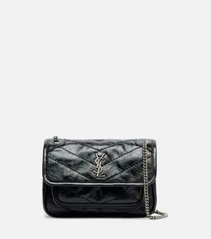 Saint Laurent Niki Mini Leather Shoulder Bag - Black
