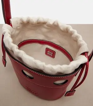 Miu Miu Cutout Leather Bucket Bag