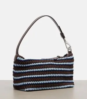 Miu Miu Crochet Striped Shoulder Bag