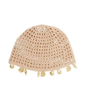Oseree Embellished Cotton Hat - Beige