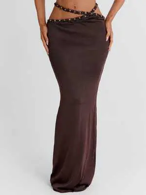 OUTCAST Rai Maxi Skirt Chocolate