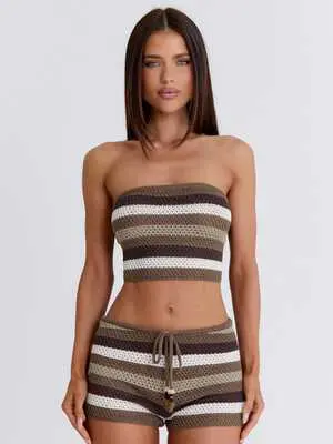 OUTCAST Lanaa Bandeau Top Neutral Stripe