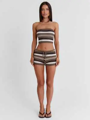 OUTCAST Lanaa Bandeau Top Neutral Stripe