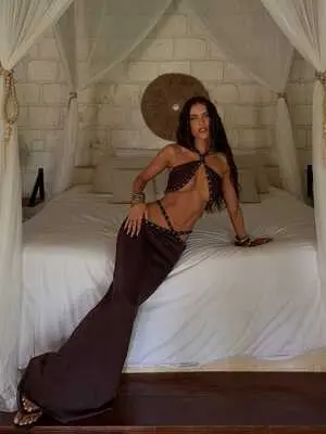 OUTCAST Rai Halter Top In Chocolate