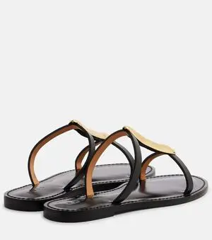 AMANU Sahara Embellished Leather Sandals - Black