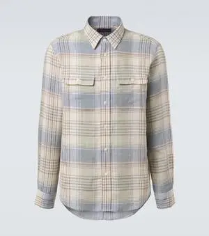Ralph Lauren Purple Label Plaid Linen Shirt - Blue