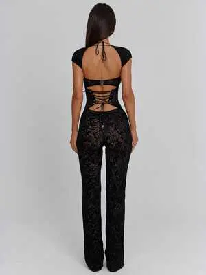OUTCAST Alison Jumpsuit Burnout Mesh