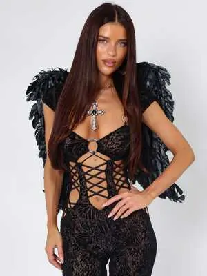 OUTCAST Alison Jumpsuit Burnout Mesh