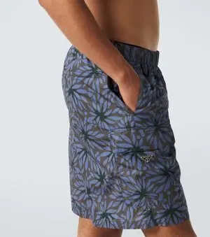 Prada Re-nylon Floral Swim Trunks - Grey