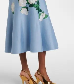 Carolina Herrera Floral Silk-blend Midi Dress