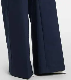 Carolina Herrera Alba Cotton-blend Wide-leg Pants