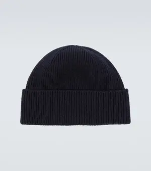Giorgio Armani Ribbed-knit Cashmere Beanie - Blue