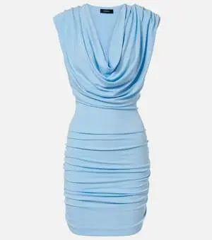 Wardrobe.NYC Draped Jersey Minidress - Blue