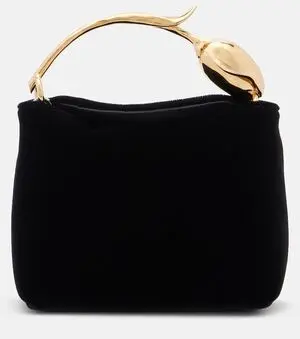 Erdem Bloom Micro Velvet Top-handle Bag - Black