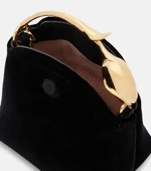Erdem Bloom Micro Velvet Top-handle Bag - Black