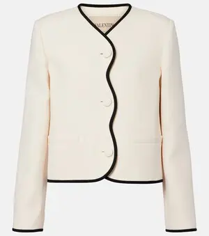 VALENTINO Valentino Crepe Couture Scalloped Jacket