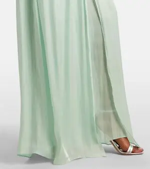 Costarellos Ruffled Georgette Gown