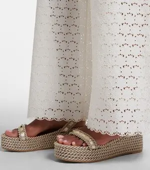 Valentino Garavani Rockstud Torchon Espadrille Platform Sandals